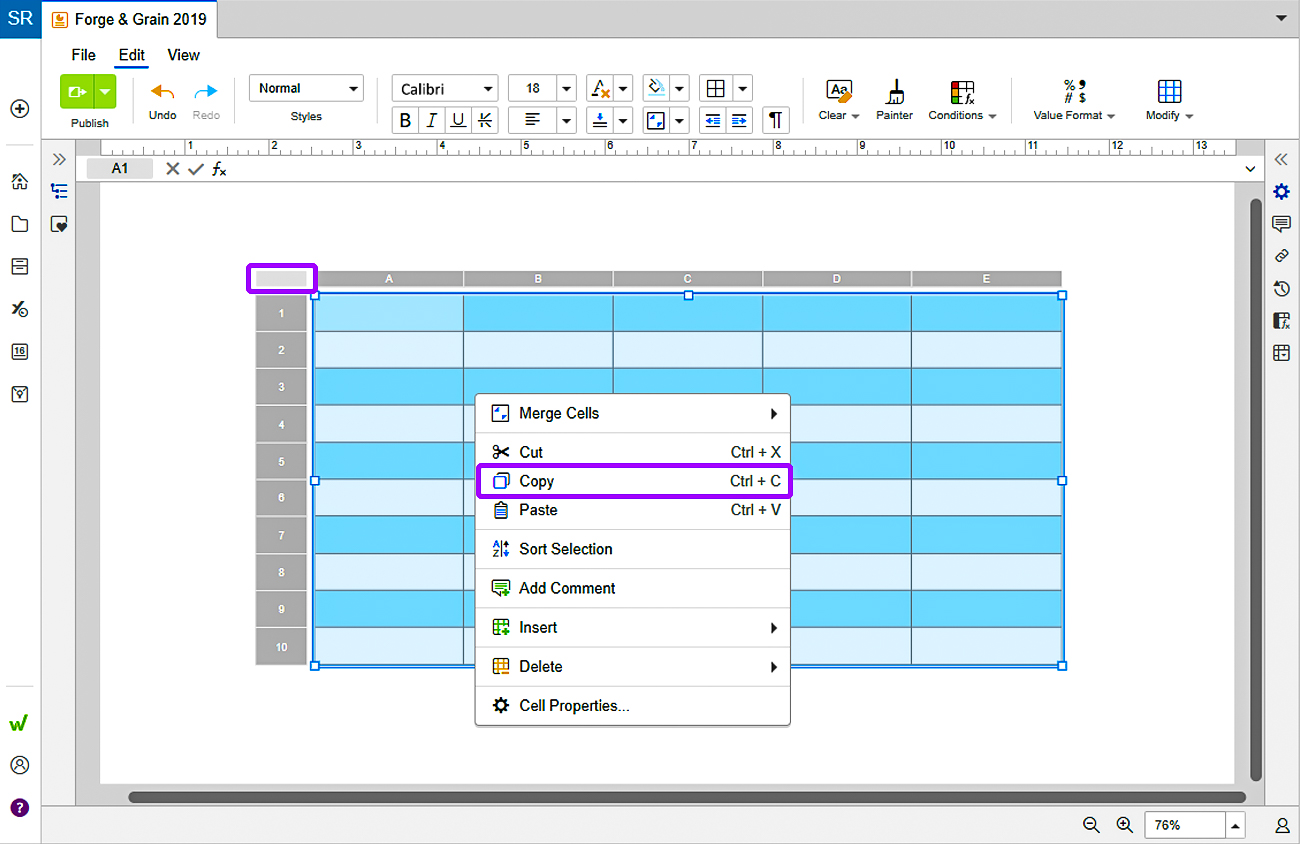 Tables in Presentations – Support Center
