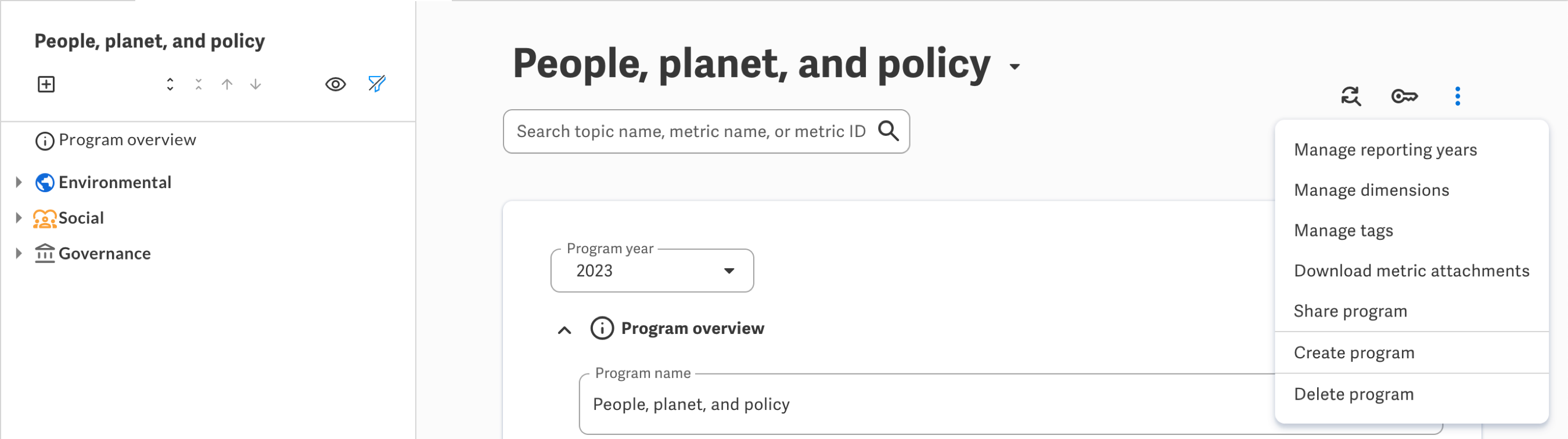 Manage a Sustainability Program – Support Center