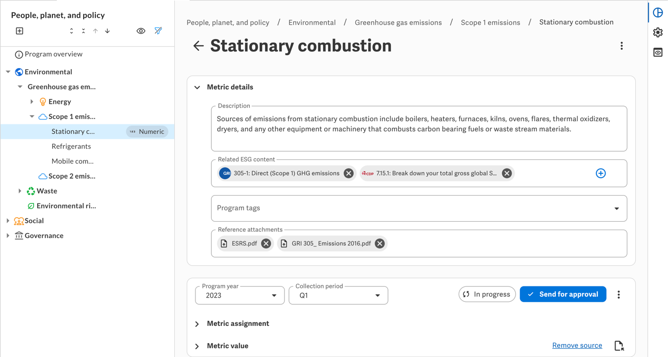 Create Sustainability Program from Structured Metric File – Support Center