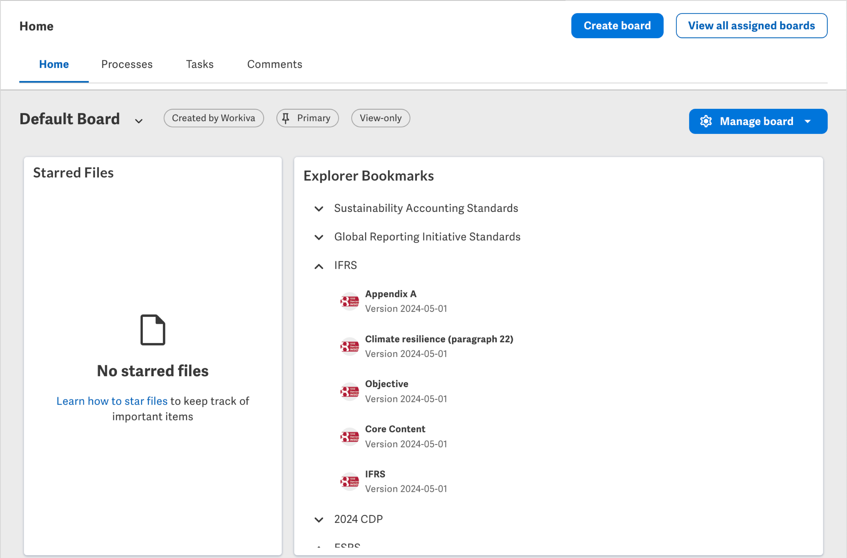 Bookmark content in Sustainability Explorer – Support Center