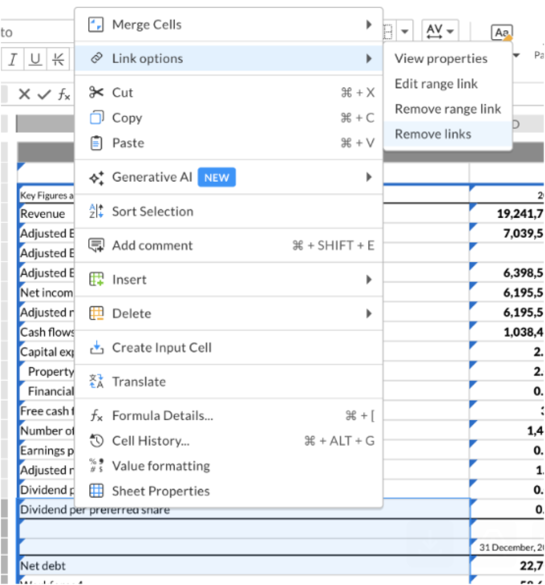 Create range links – Support Center