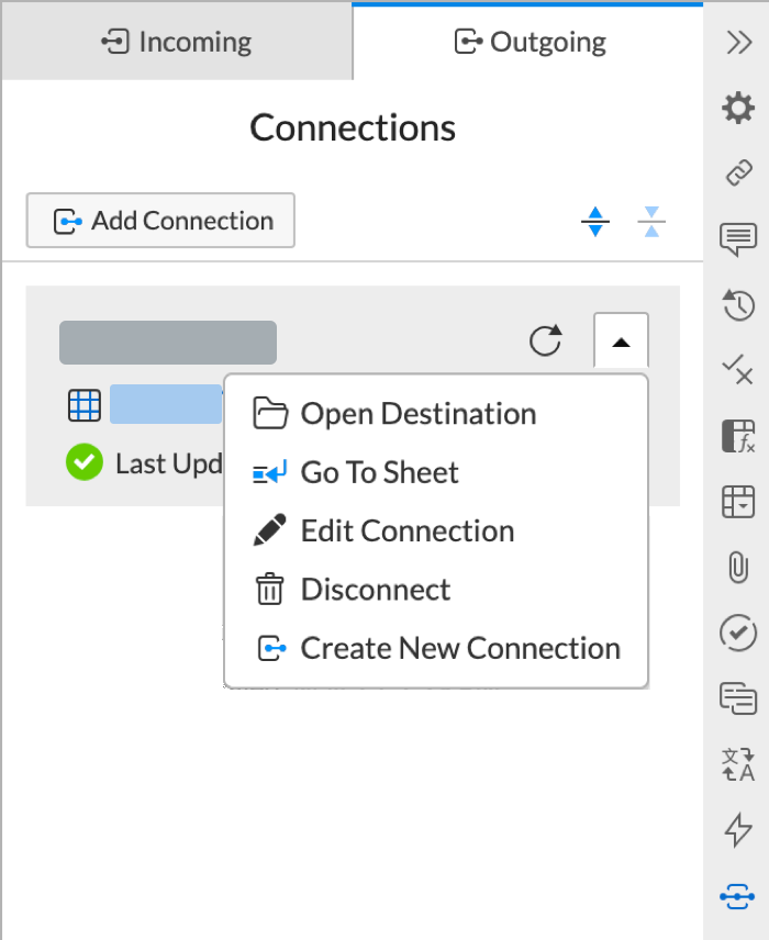 Connect sheets to destination Wdata tables – Support Center