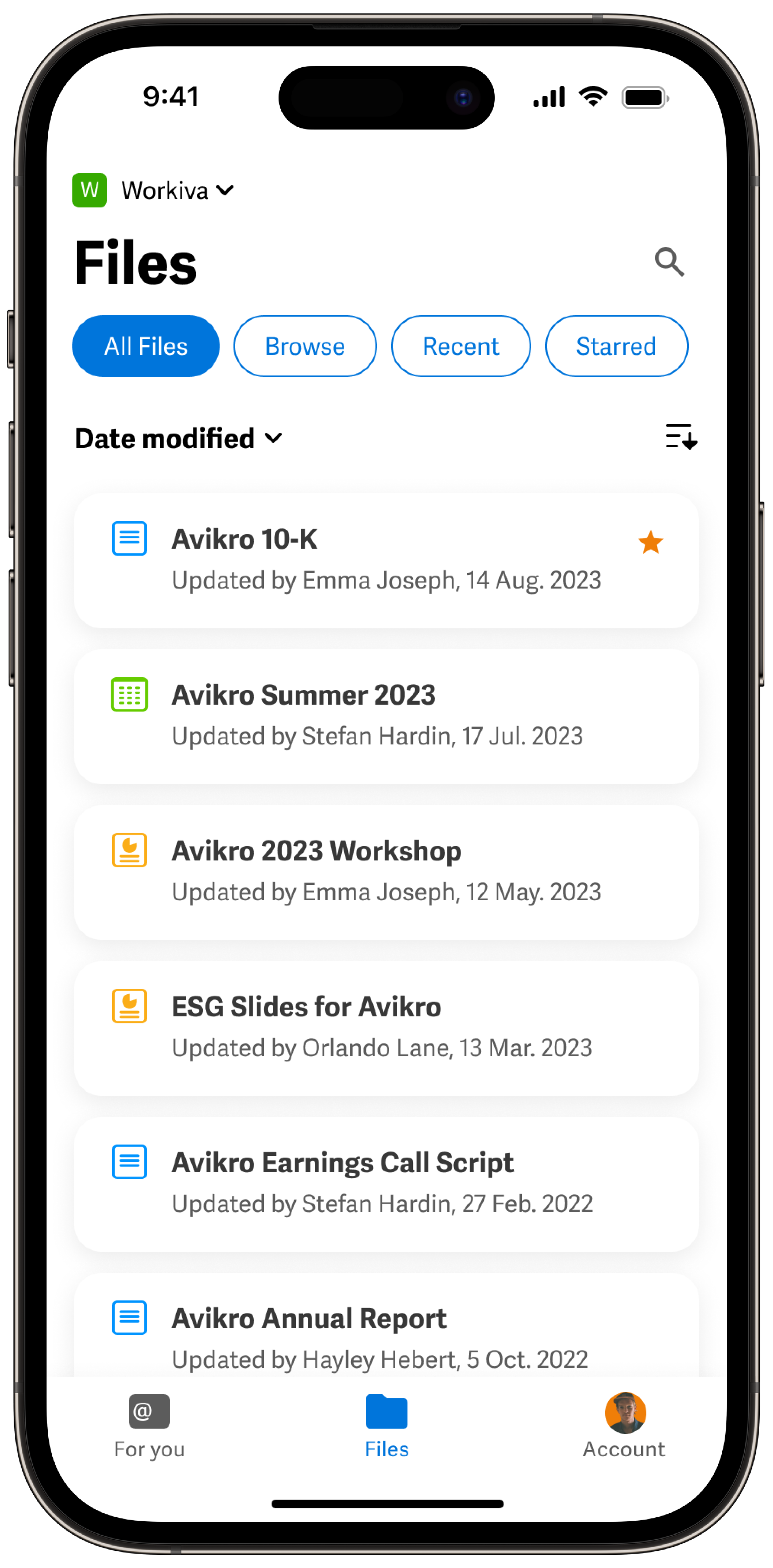 Overview of the refreshed Workiva Mobile app – Support Center