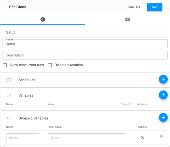 Manage variables for the workspace and chains – Support Center