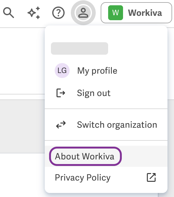 Workiva Version Number – Support Center
