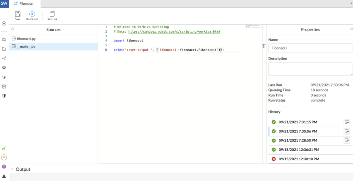 Store script outputs – Support Center