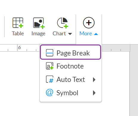 Page breaks – Support Center