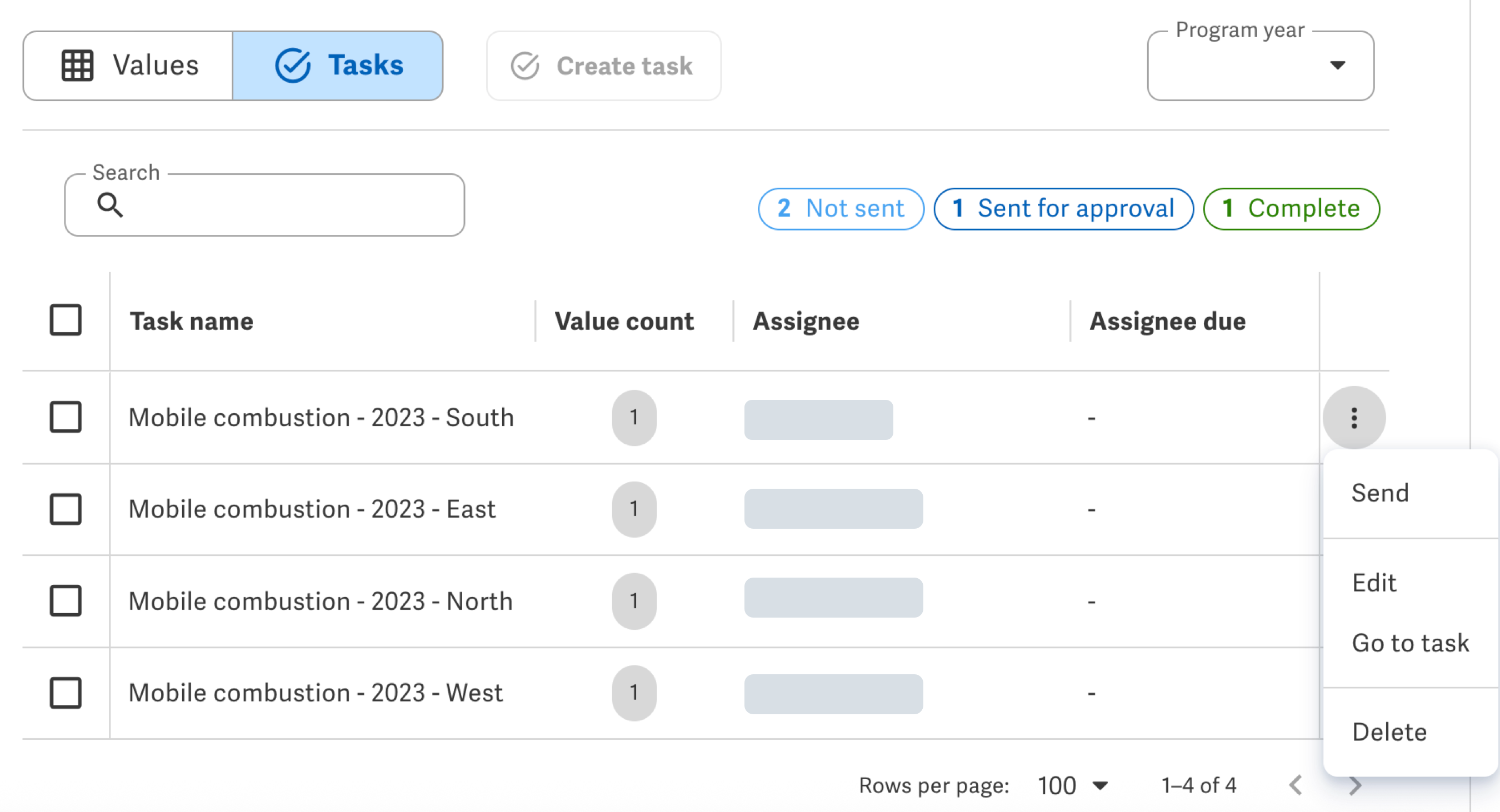 Reassign Sustainability Program metric tasks – Support Center
