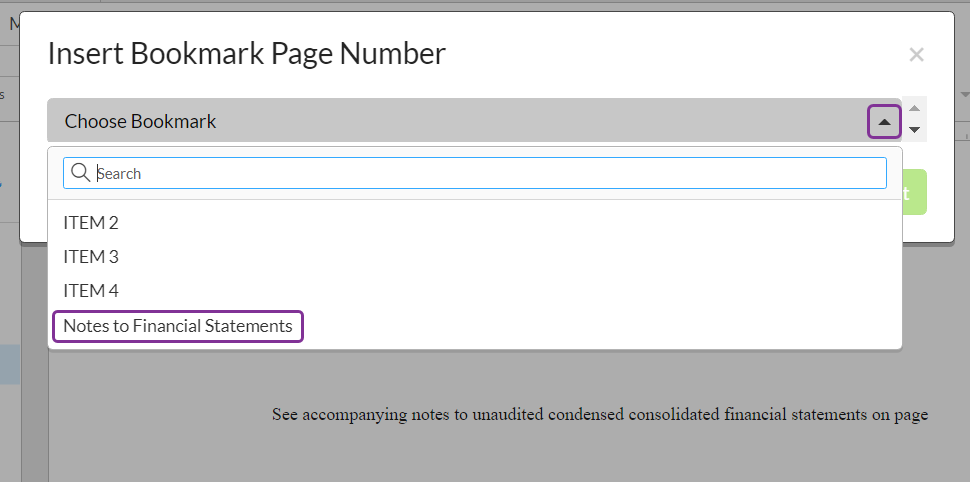 Document bookmarks – Support Center