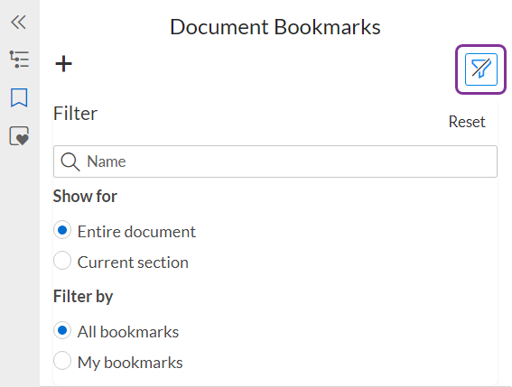 Document bookmarks – Support Center