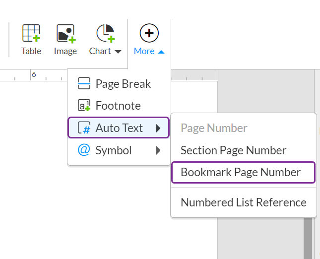Document bookmarks – Support Center