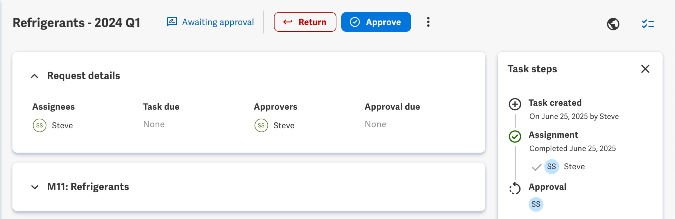 Manage metric tasks in Sustainability Program – Support Center