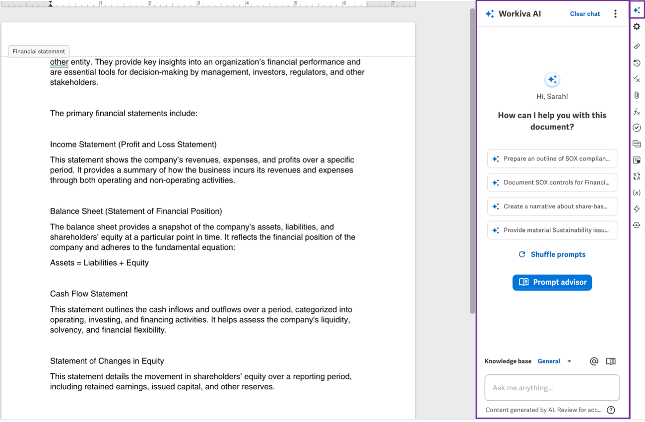 Intro to Workiva AI – Support Center