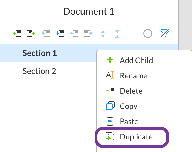 Duplicate or copy and paste sections – Support Center