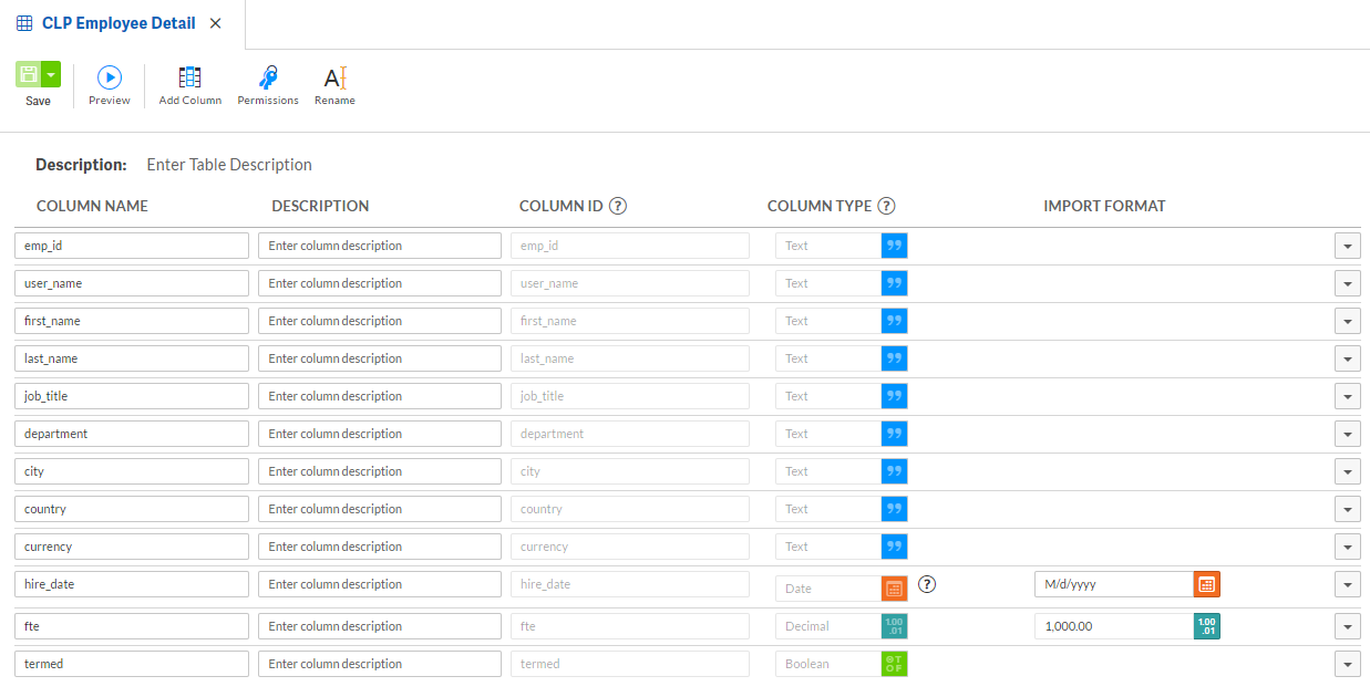 CLP - Uploading Data to a Table – Support Center