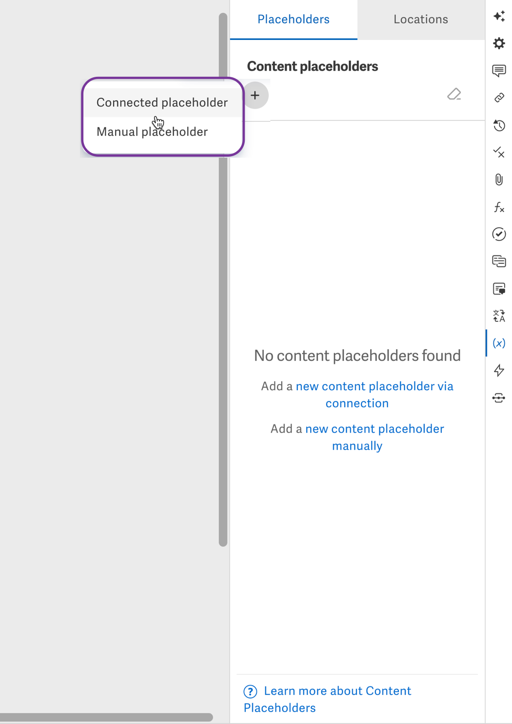 Use content placeholders – Support Center