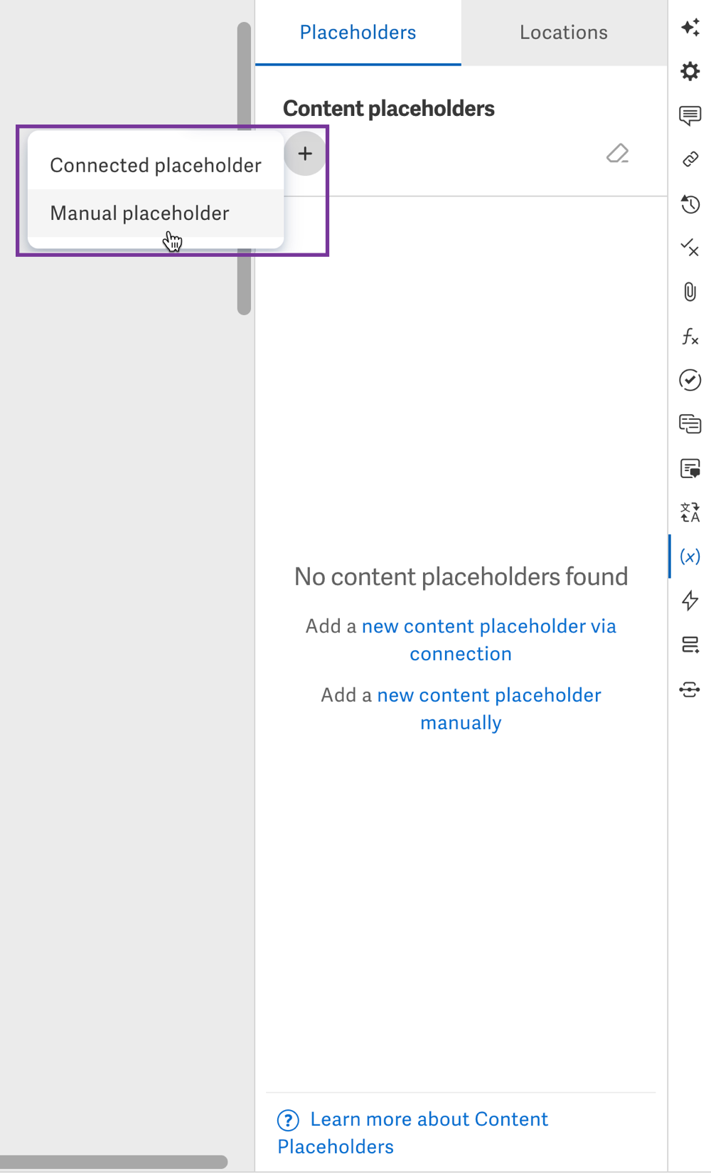 Use content placeholders – Support Center