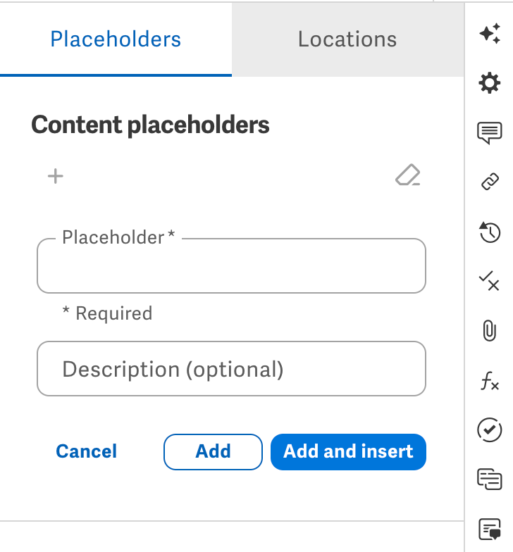 Use content placeholders – Support Center