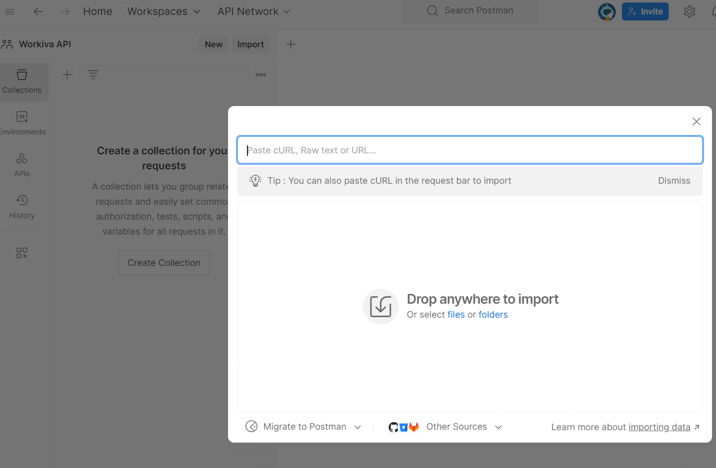 Importar colecciones de la API de Workiva a Postman – Centro de asistencia