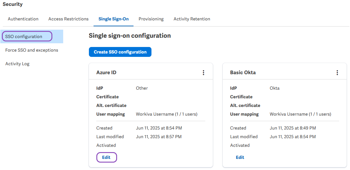 Change a SAML single sign-on certificate – Support Center