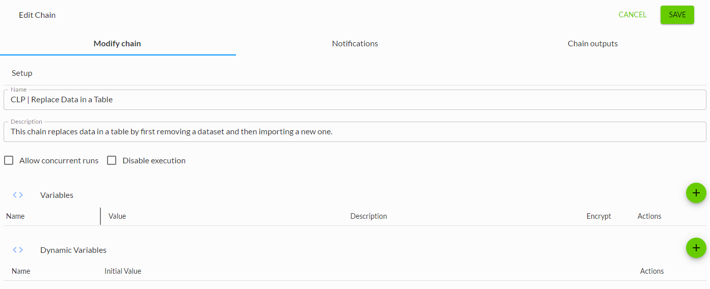 CLP - Replacing Data in a Table – Support Center