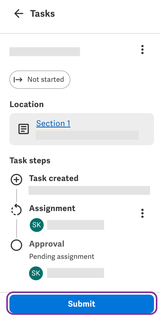 Complete a task – Support Center