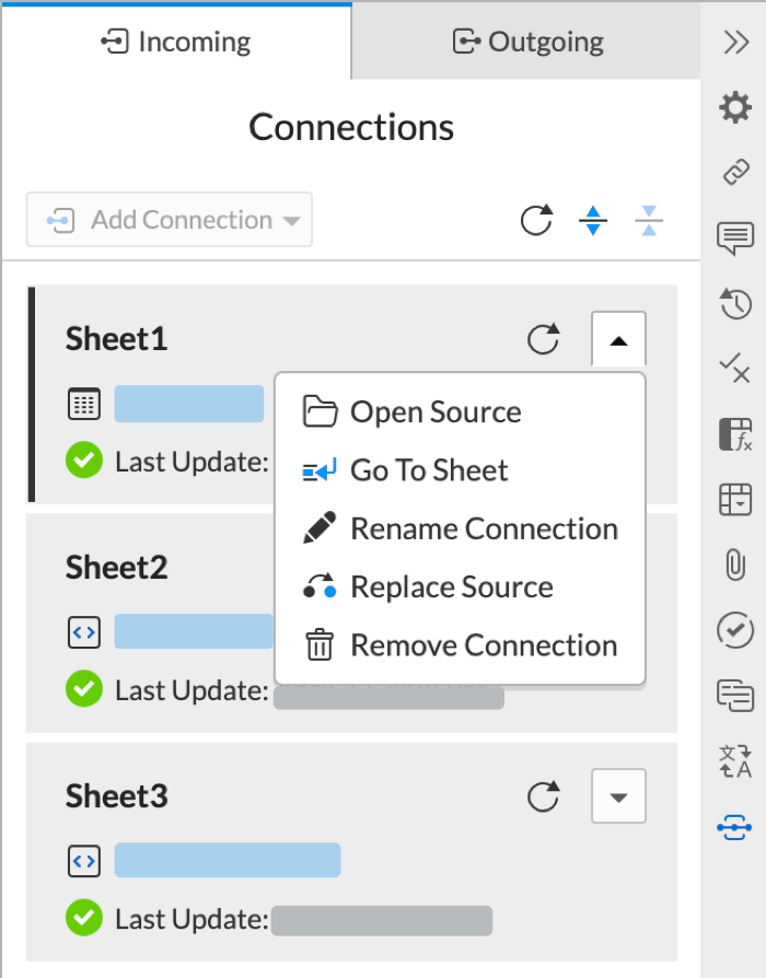 Connect sheets to source Reports – Support Center