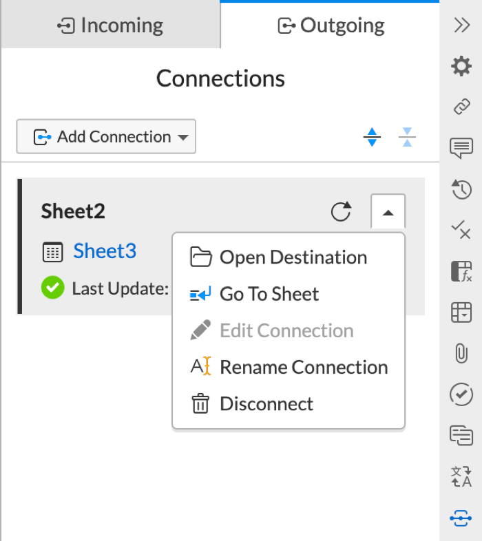 Connect sheets to source or destination spreadsheets – Support Center