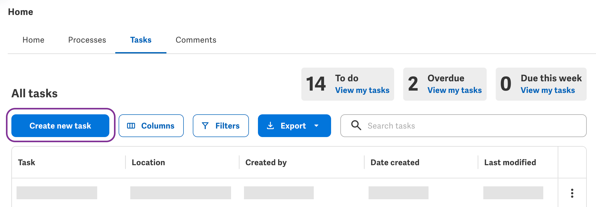 Create a task in bulk – Support Center