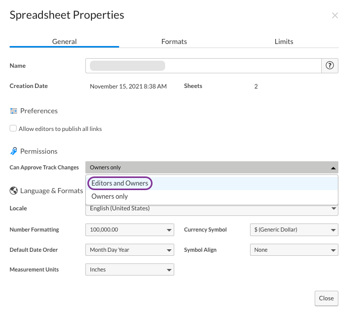 Track changes in Spreadsheets – Support Center
