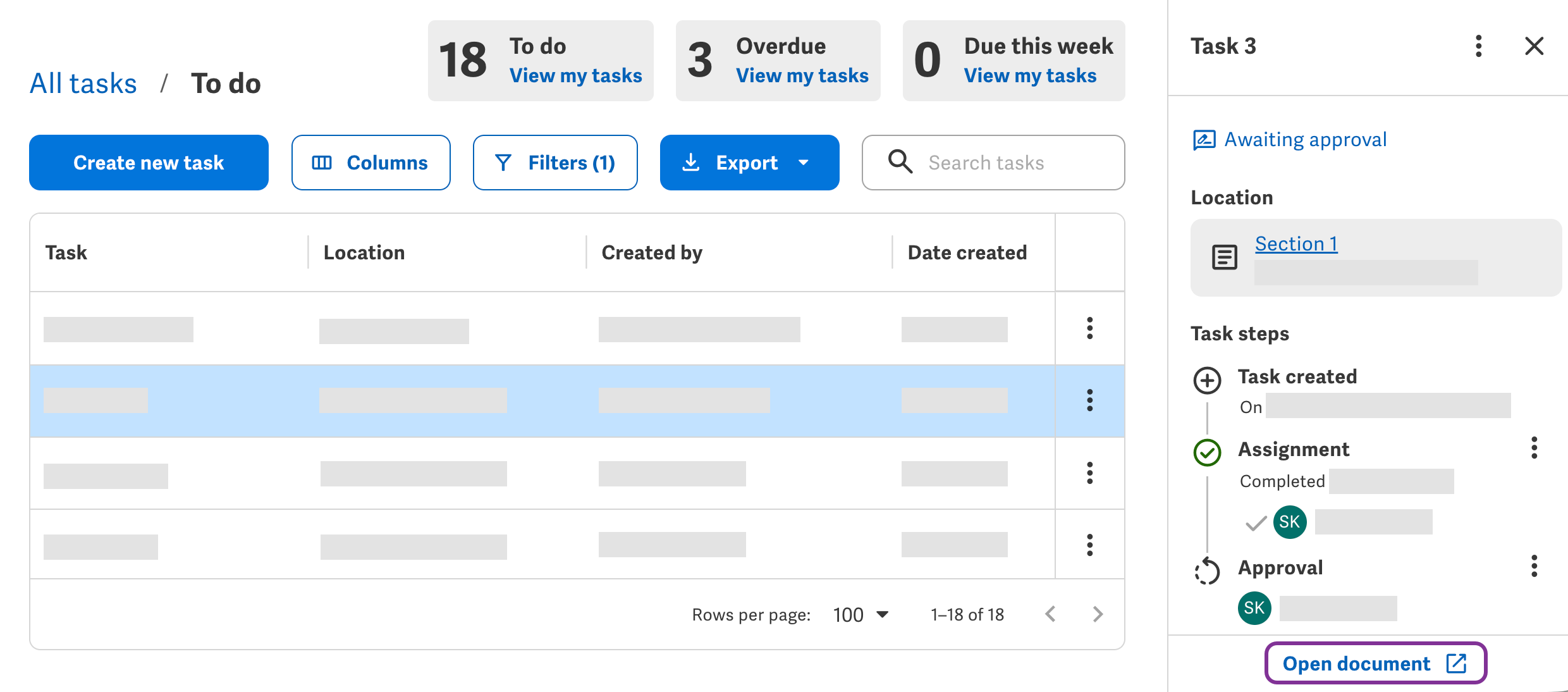 Approve or return a process task – Support Center