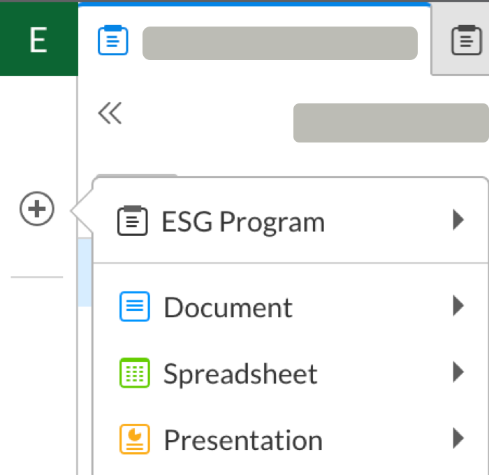Opprett et ESG-program – Support Center