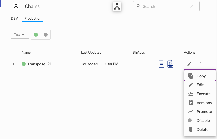 Create and manage chains – Support Center