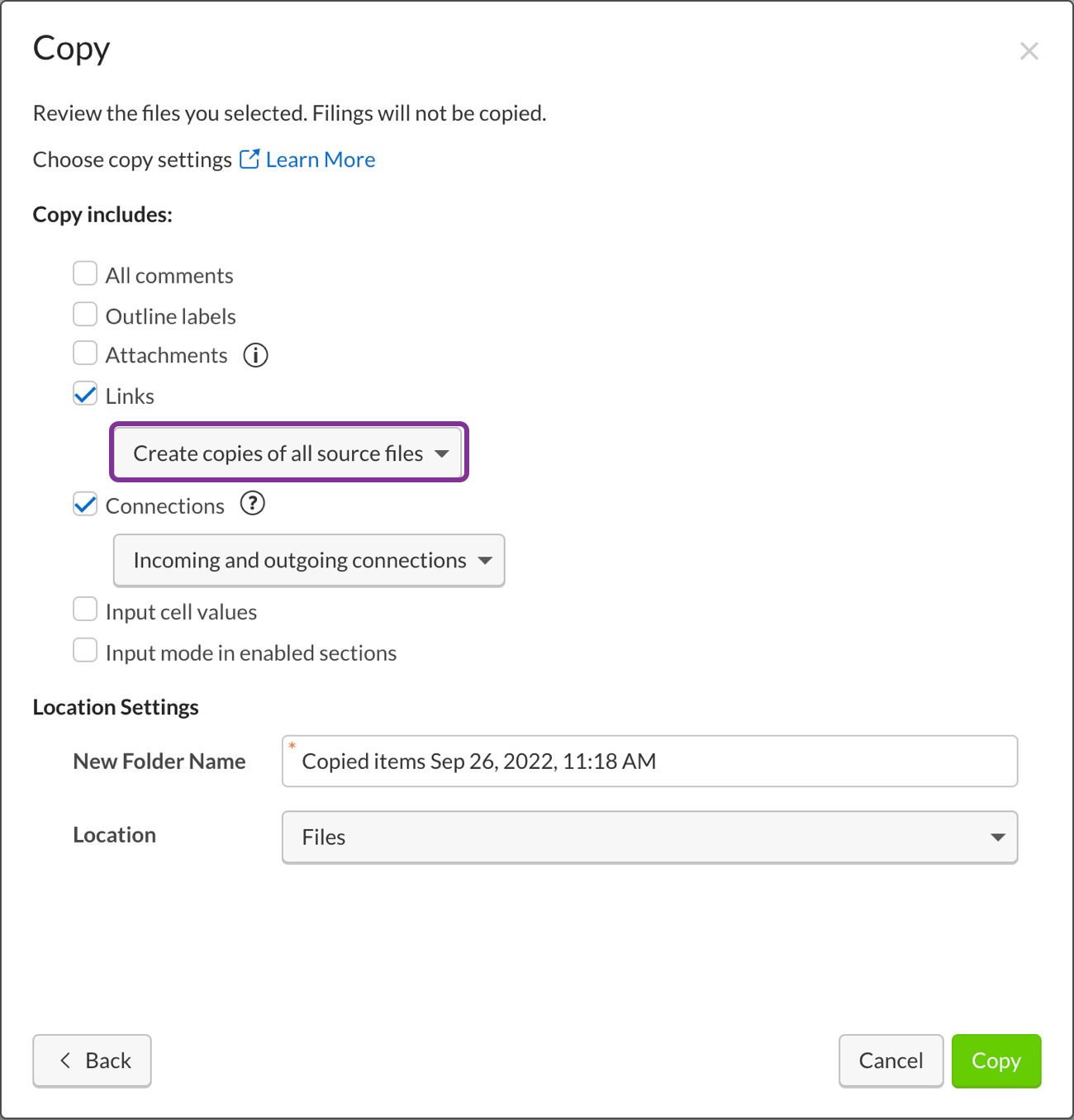 Roll forward a folder – Support Center