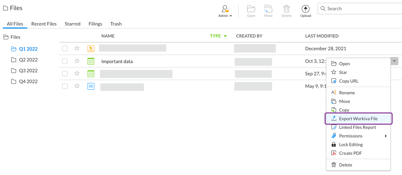 Import or export a Workiva file – Support Center