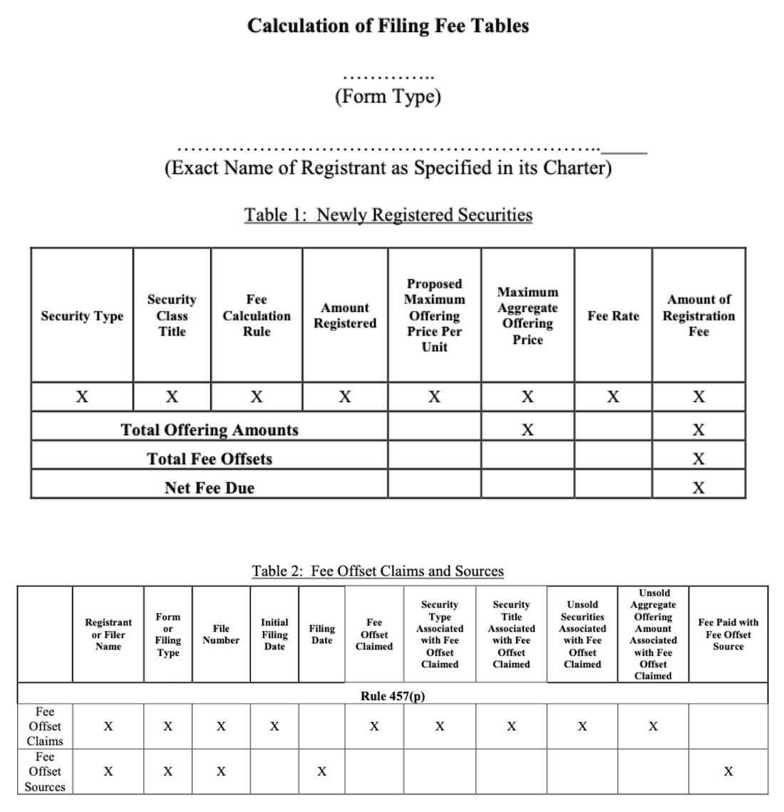 SEC Filing Fee Exhibit Requirement Support Center SEC Filing Fee Exhibit Requirement Support Center